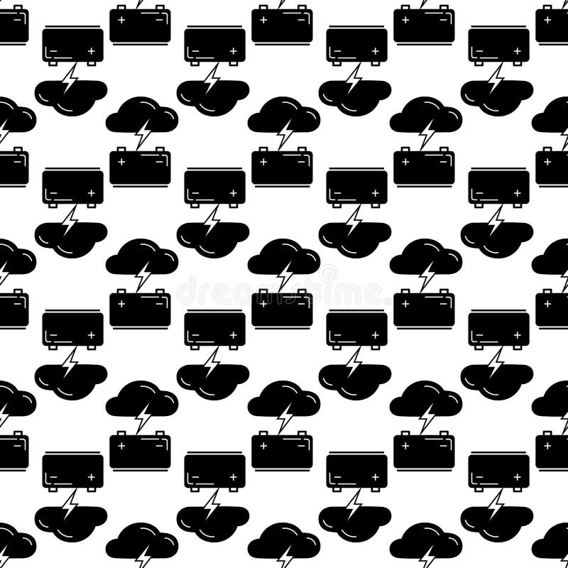 Light Bolt Battery Pattern Seamless Vector Stock Vector - Illustration ...