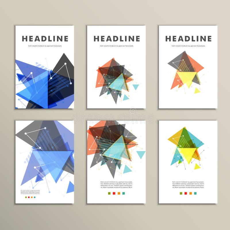 Light Book Cover. Abstract Vector Composition of Triangles for Printing ...