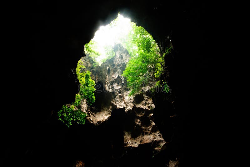 Light Box at the Ceiling of the Cave. Stock Photo - Image of exposure ...