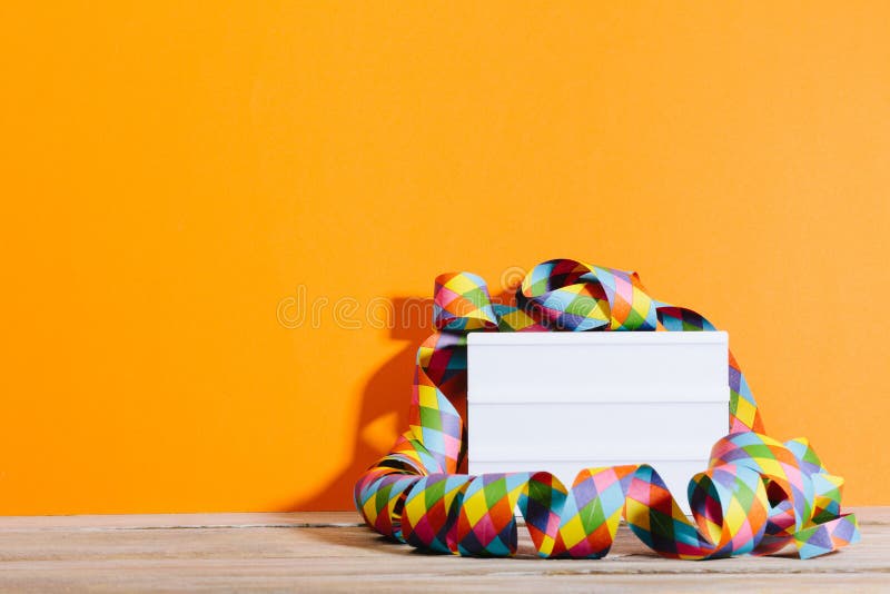 Light Box in Party Decorated Backdrop with Bright Colors Stock Photo ...