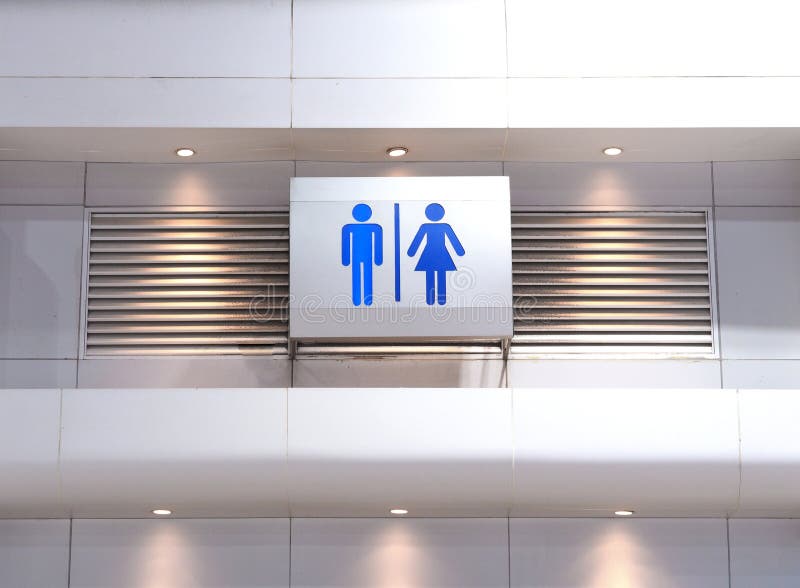 Light Box of Public Restroom Sign Stock Image - Image of character ...