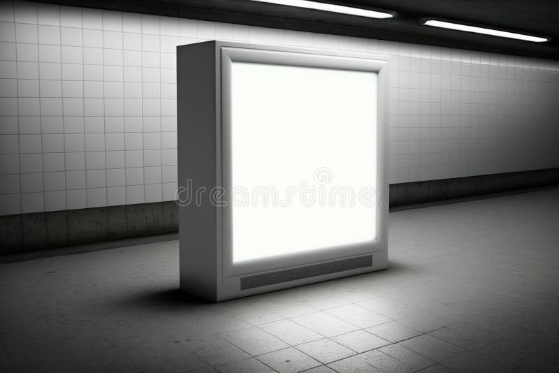 Light Box Screen with White Blank Space for Advertisem, Created with ...