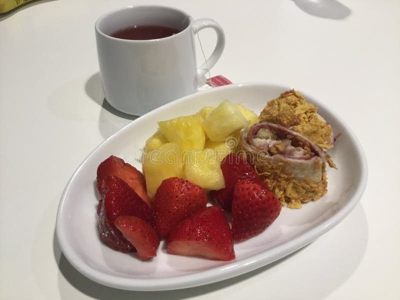 Light breakfast on the go stock image. Image of pastry - 143099613