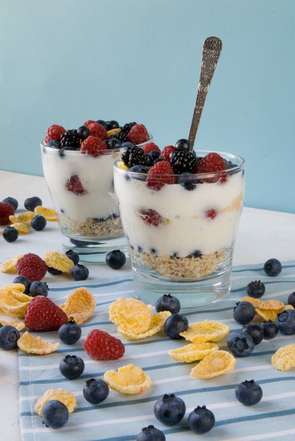 Light breakfast for two stock photo. Image of blueberry - 75712344