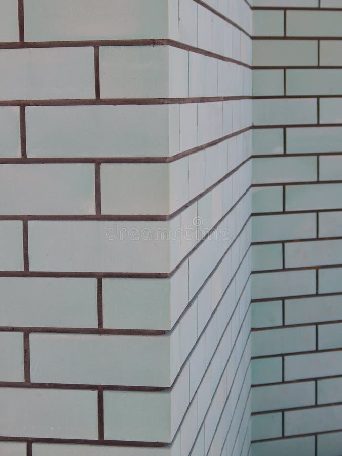 Light Brick Building Corner with Dark Seams Stock Image - Image of ...