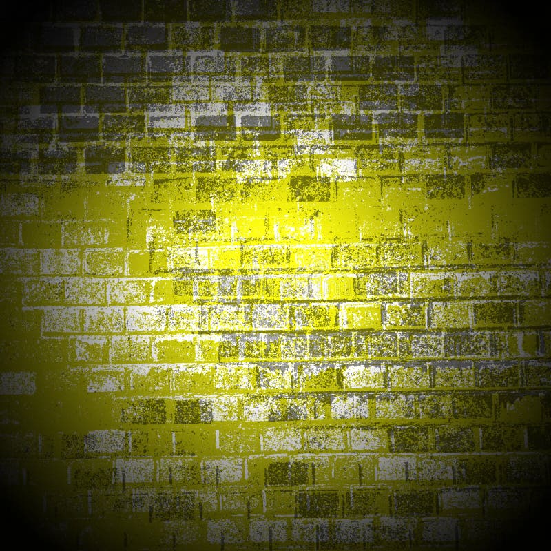 Light on the Brick Wall in the Center of Stock Illustration ...