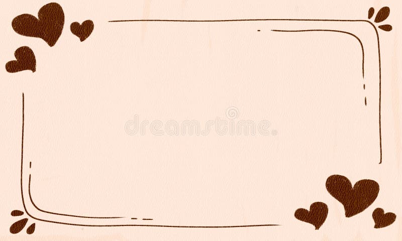 Light Brown Background with Decorative Line Frames and Brown Heart ...