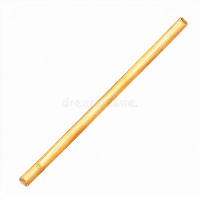 Light Brown Bamboo Stick on White Background Stock Illustration ...