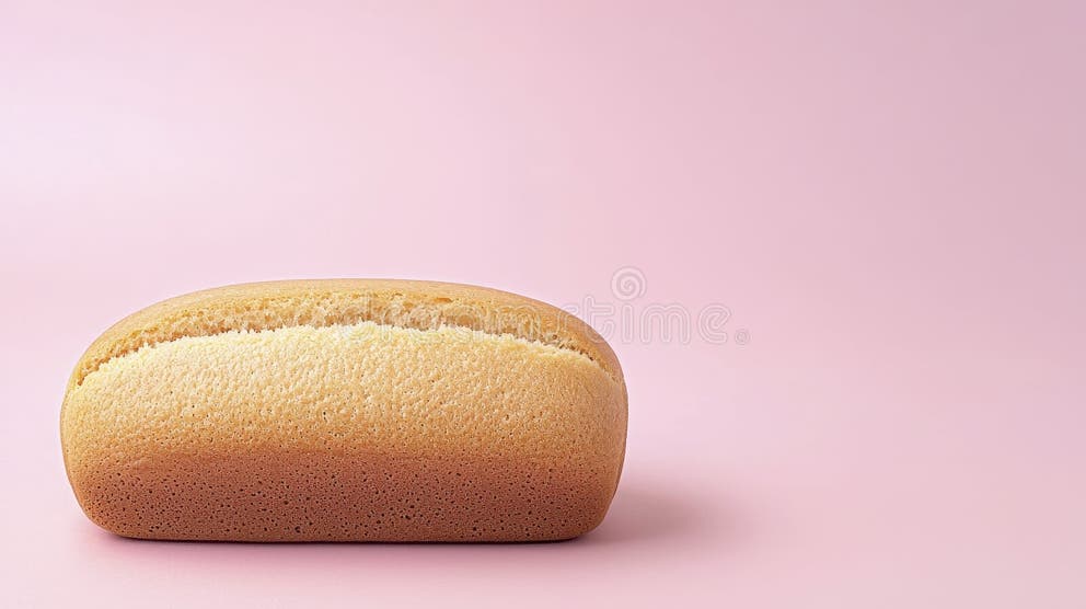 Light Brown Bread Loaf on Pink Background Stock Illustration ...