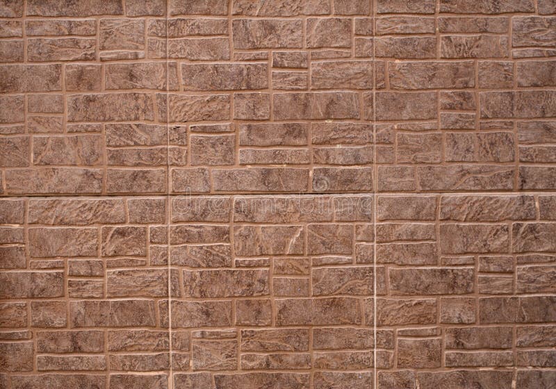 Light Brown Cladding Tiles Imitating Stone on Wall Close Stock Photo ...