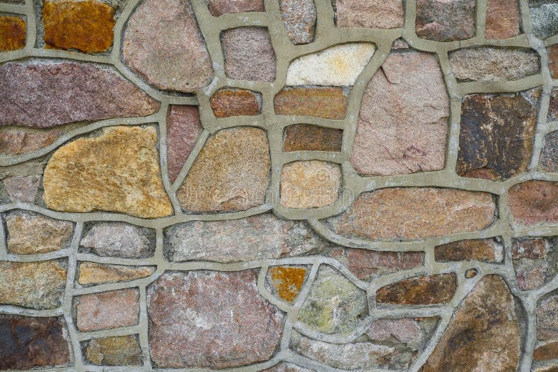 Light Brown Color Stone Wall or Fence Texture. Abstract Background for ...