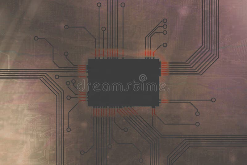Light Brown Colored Digital Computer Chip Core Stock Illustration ...
