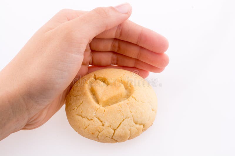 Light brown cookie stock image. Image of white, hand - 145178259
