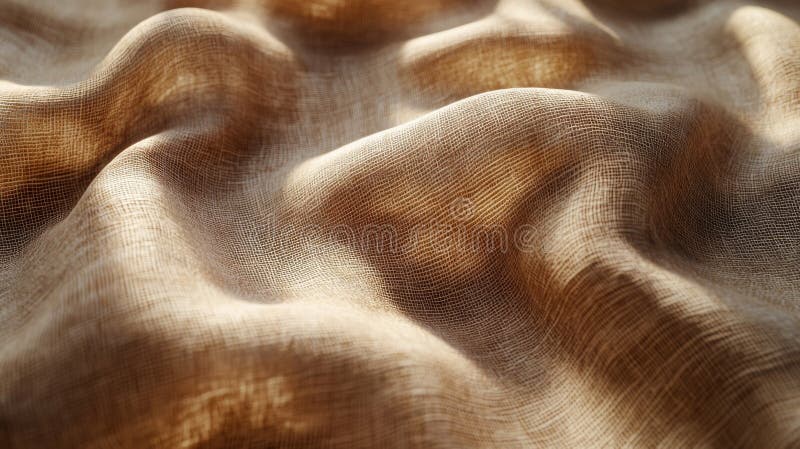 Light Brown Fabric Draped in Soft Waves Stock Illustration ...