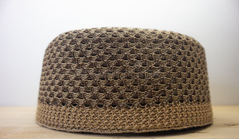 The Light Brown Islamic Cap with a Black Combination with a Knitted ...