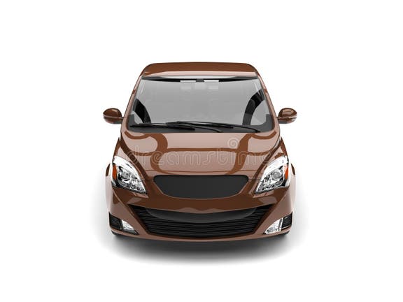 Light Brown Modern Small Compact Car - Front Side View Stock ...