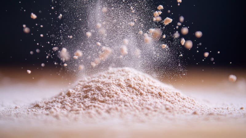 Light Brown Powder Falling Onto a Pile Stock Illustration ...