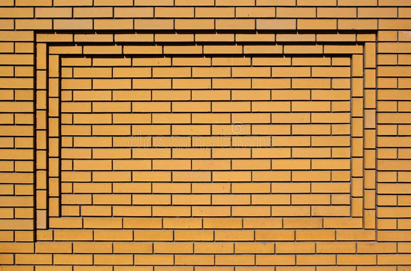 Light Brown Rectangular Concave Brick Wall Background Stock Photo ...