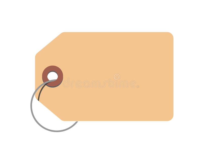 Light Brown Rectangular Price Tag with Hole and String Icon Stock ...