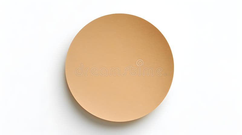 Light Brown Round Paper Note on a White Background. Brainstorming ...