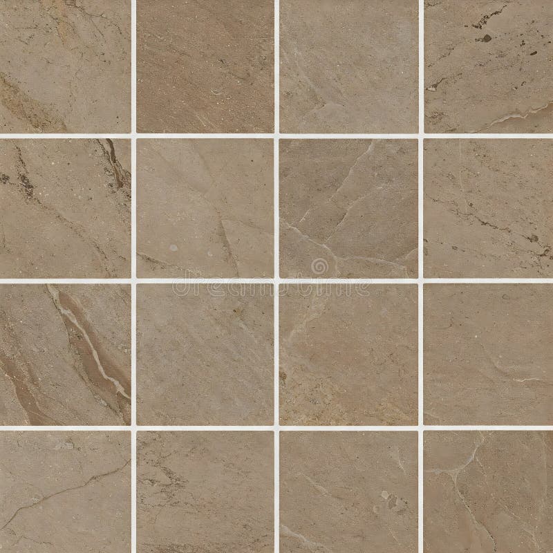 Light Brown Square Tiles with Subtle Variations and Thin White Grout ...