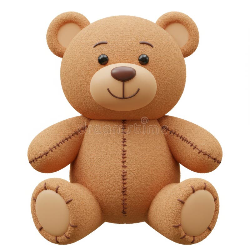 Light Brown Teddy Bear Plush Toy Sitting on White Background Stock ...