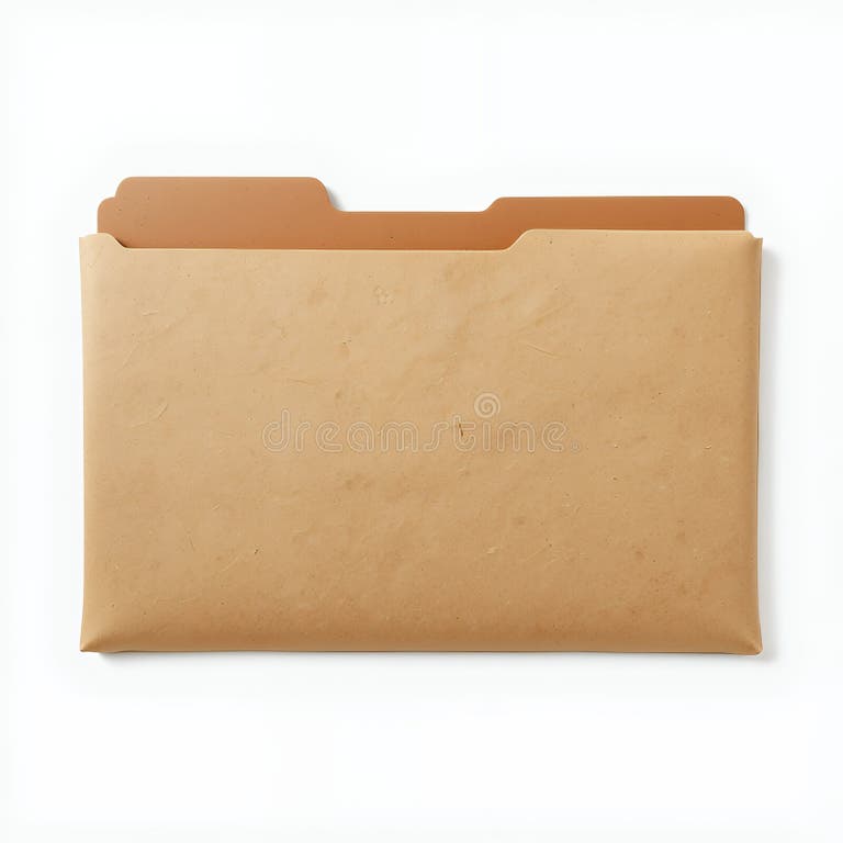 Light Brown Textured File Folder on White Background Stock Illustration ...
