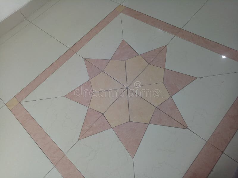 Light Brown Tiled Floor with Star Decoration Stock Photo - Image of ...