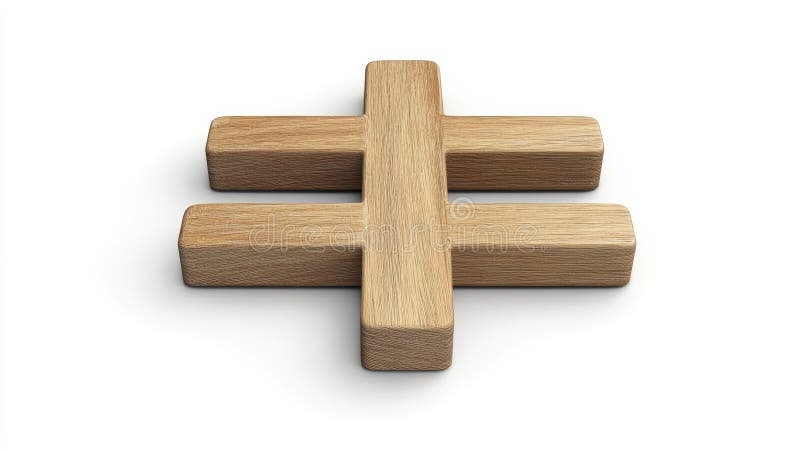Light Brown Wooden Hashtag Symbol on White Backgrounds Rendering Stock ...