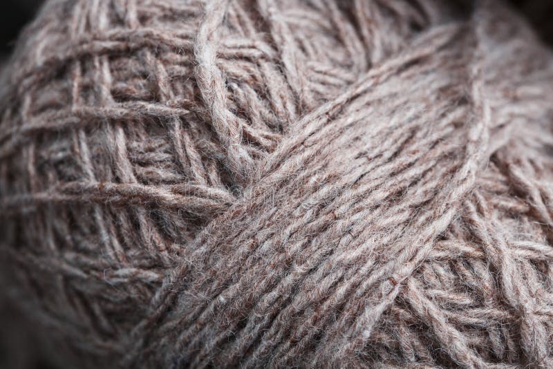 Light Brown Wool Yarn Made of Threads in Tangles. Stock Image - Image ...