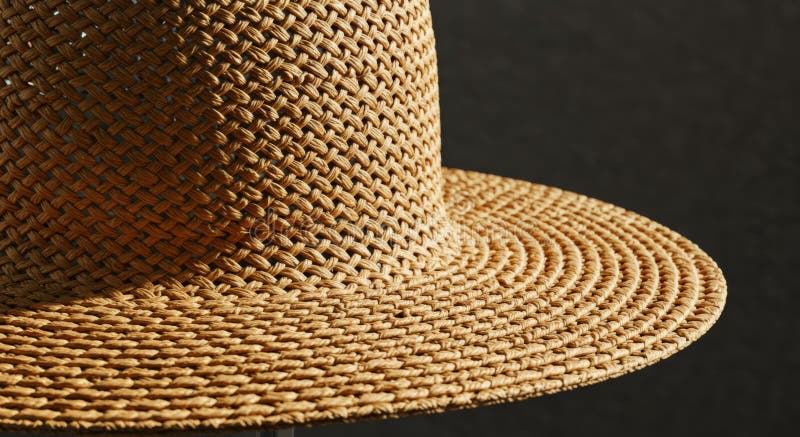 Light Brown Woven Straw Hat Close Up Detail Stock Illustration ...