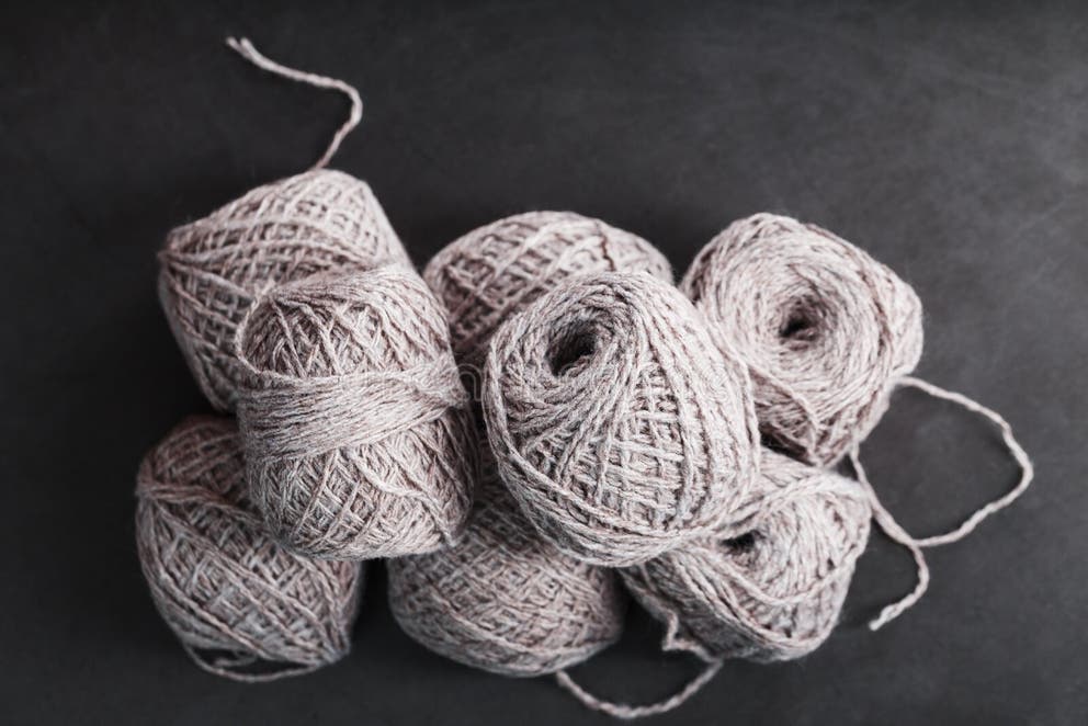 Light Brown Yarn Made of Natural Sheep Wool. Stock Photo - Image of ...