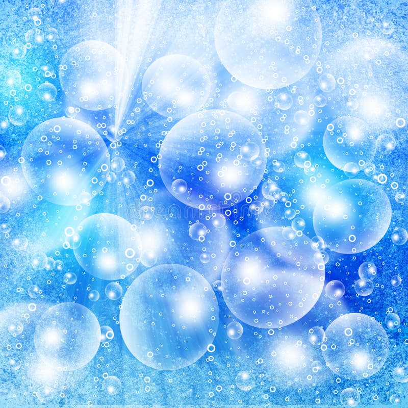 Light Bubbles on a Blue Grunge Stock Illustration - Illustration of ...