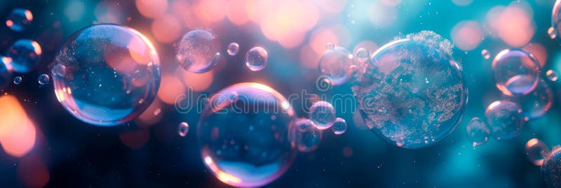 Light Bubbles in the Form of Sea Bubbles of the Underwater World. Stock ...