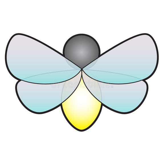 Light Lightning Bug Insect Gray Yellow Blue Isolated Stock Illustration ...
