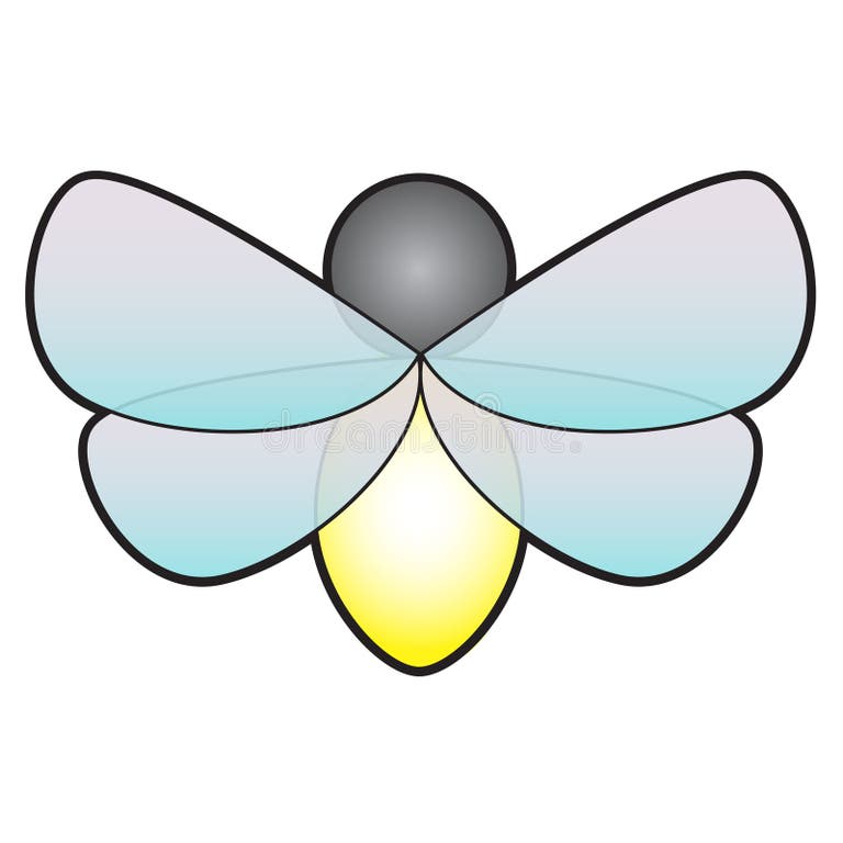 Light Lightning Bug Insect Gray Yellow Blue Isolated Stock Illustration ...