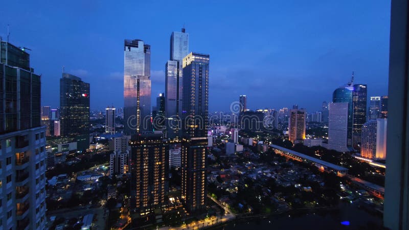 The Light of the Building Adorns the Twilight in the Middle of the City ...