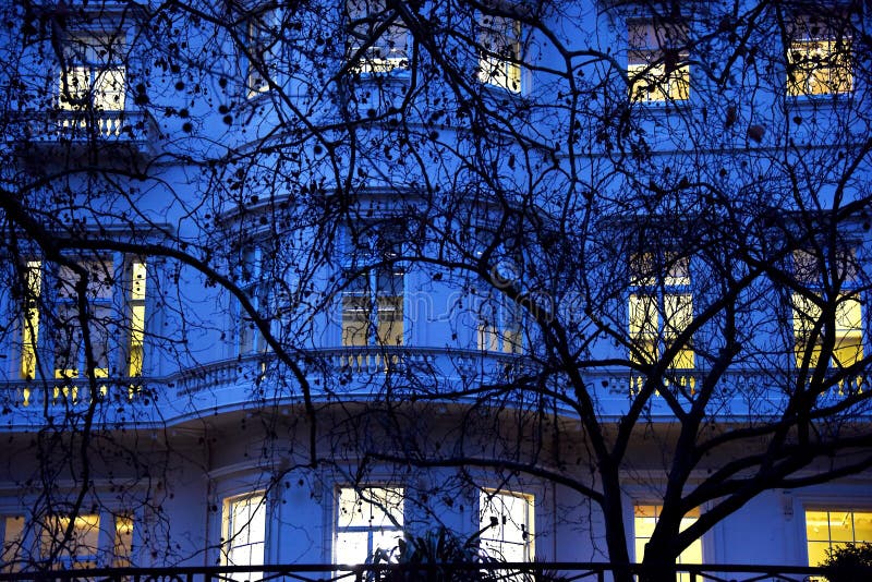 Light on Building in London Stock Image - Image of sensation, building ...