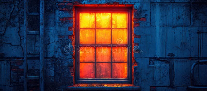 Light from Building Windows at Night Extreme Closeup. Generative AI ...