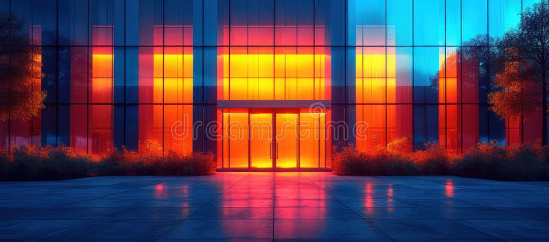 Light from Building Windows at Night Extreme Closeup. Generative AI ...