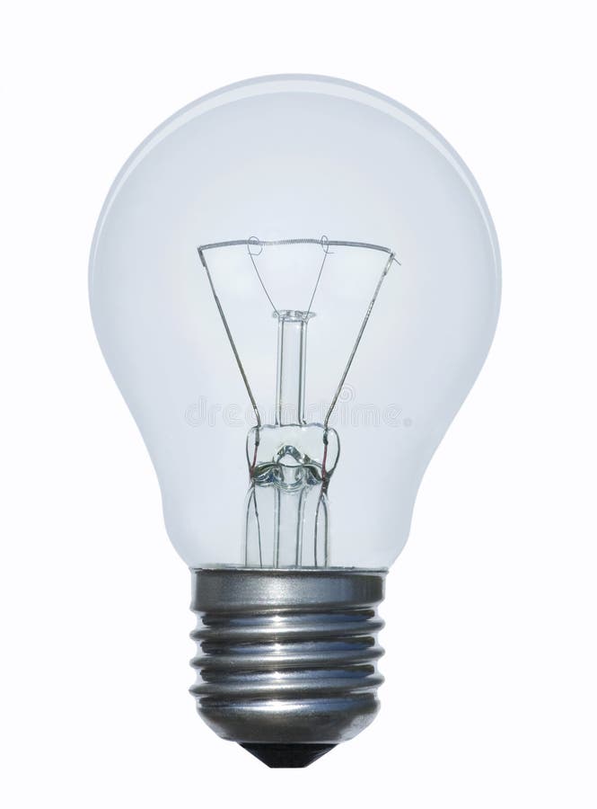 Empty Light Bulb on White Background Stock Image - Image of electricity ...