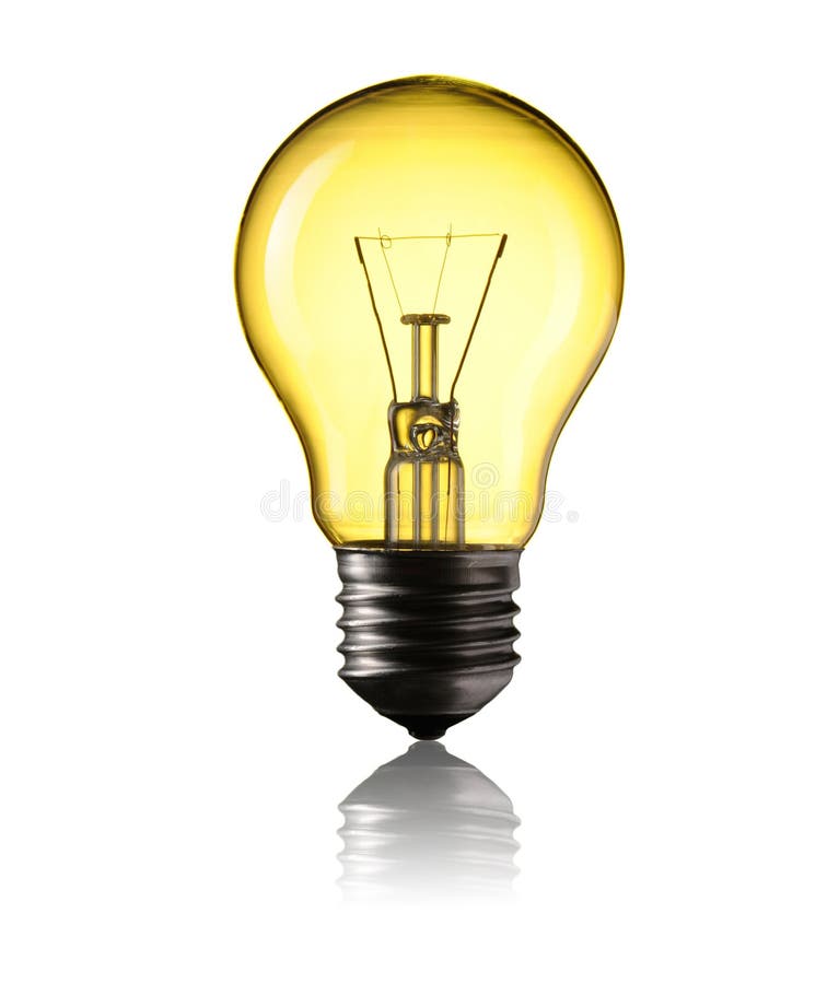 Yellow light bulb stock photo. Image of technology, lamp - 13396624