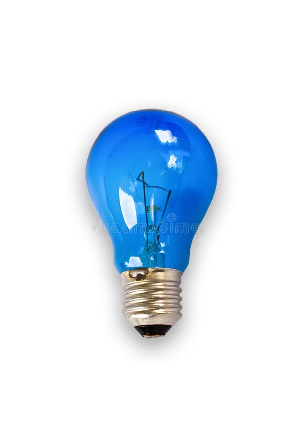 Blue Light Bulb stock photo. Image of electric, electricity - 4427806