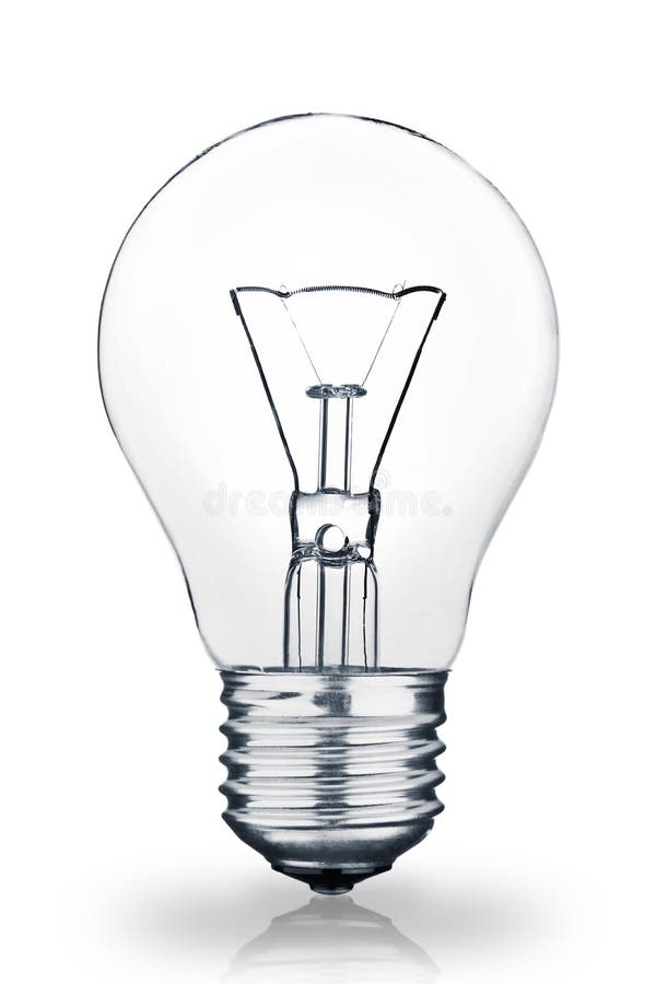 Empty Light Bulb on White Background Stock Image - Image of electricity ...