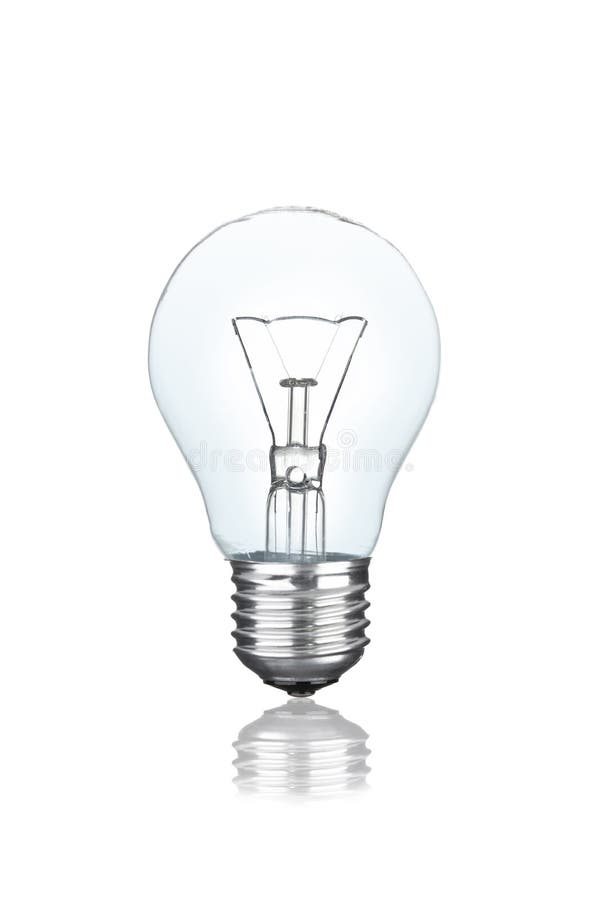 Empty Light Bulb on White Background Stock Image - Image of electricity ...