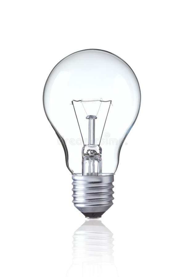 Empty Light Bulb on White Background Stock Image - Image of electricity ...