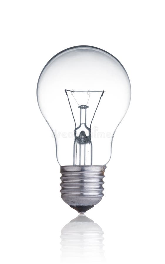Empty Light Bulb on White Background Stock Image - Image of electricity ...