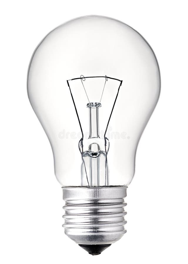 Empty Light Bulb on White Background Stock Image - Image of electricity ...