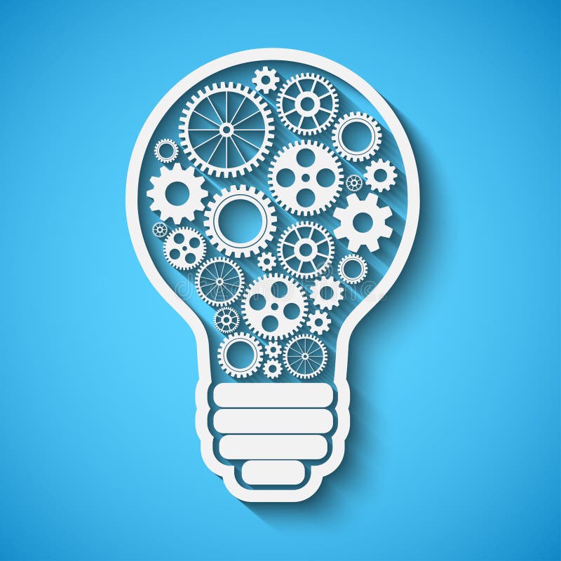 Colorful Cogs in Light Bulb Stock Vector - Illustration of colorful ...