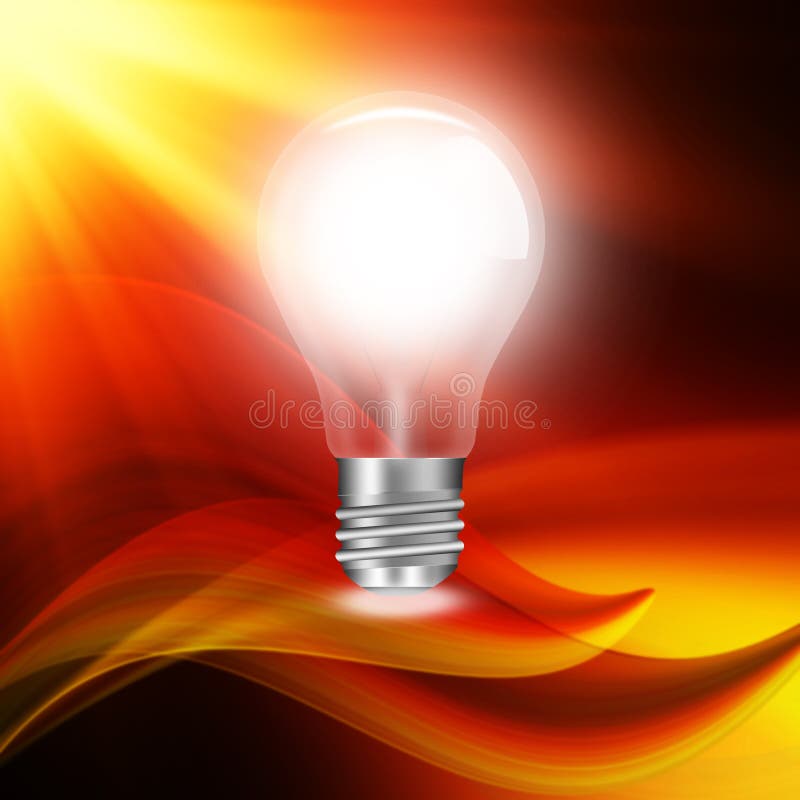 Light Bulb on Abstract Background Stock Illustration - Illustration of ...